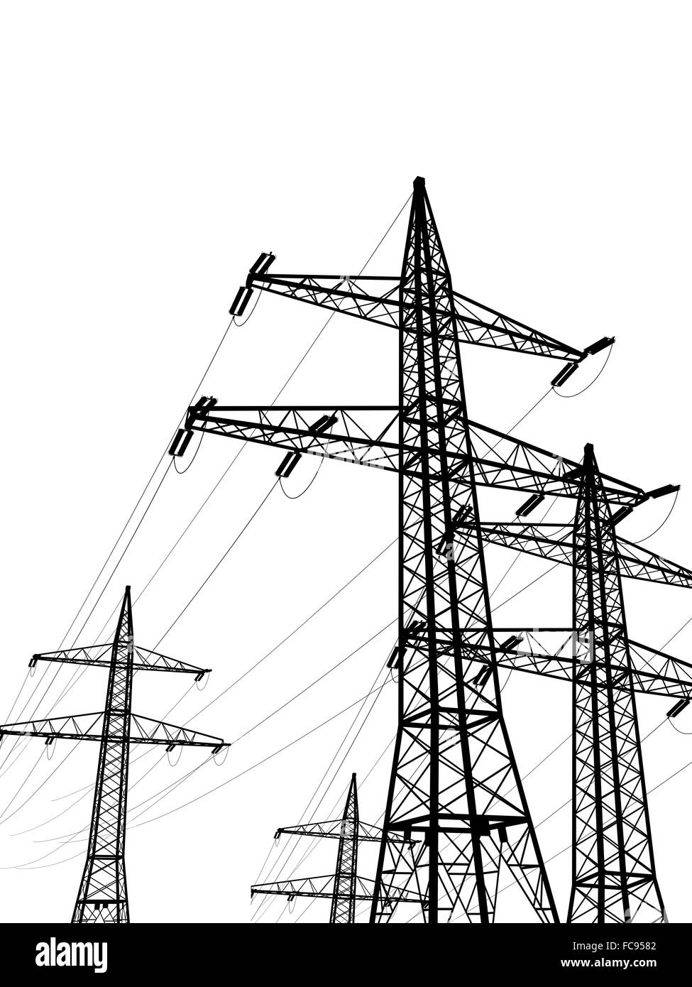 Electric pylons Black and White Stock Photos & Images - Alamy