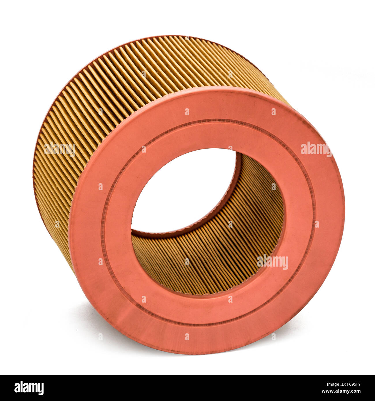 Car filter close-up, auto spare part, isolated on white background ...