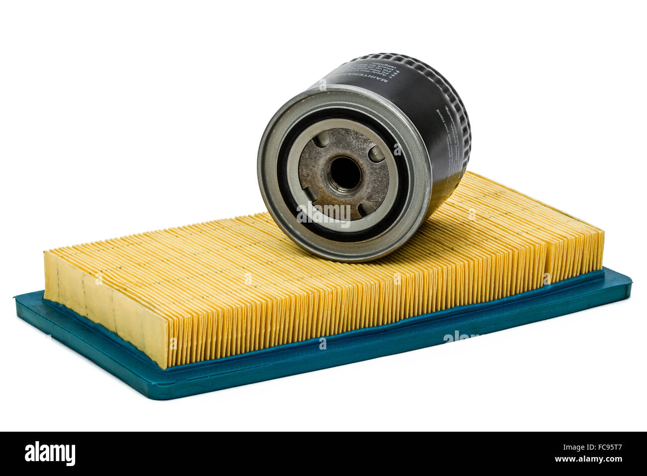 Car filters close-up, auto spare part, isolated on white background ...
