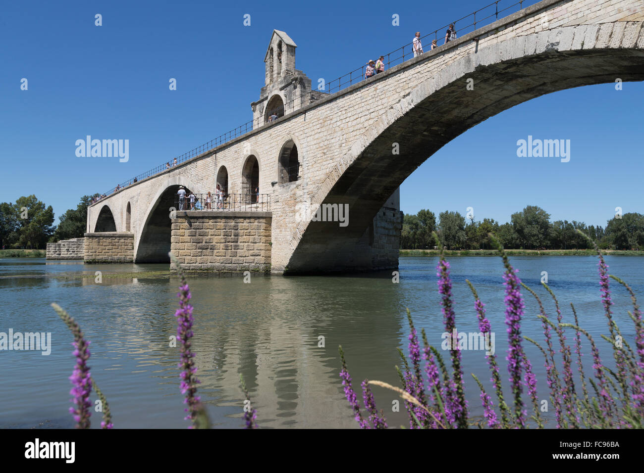 Pont St. Benezet, bridge on the River Rhone in the historic city of ...