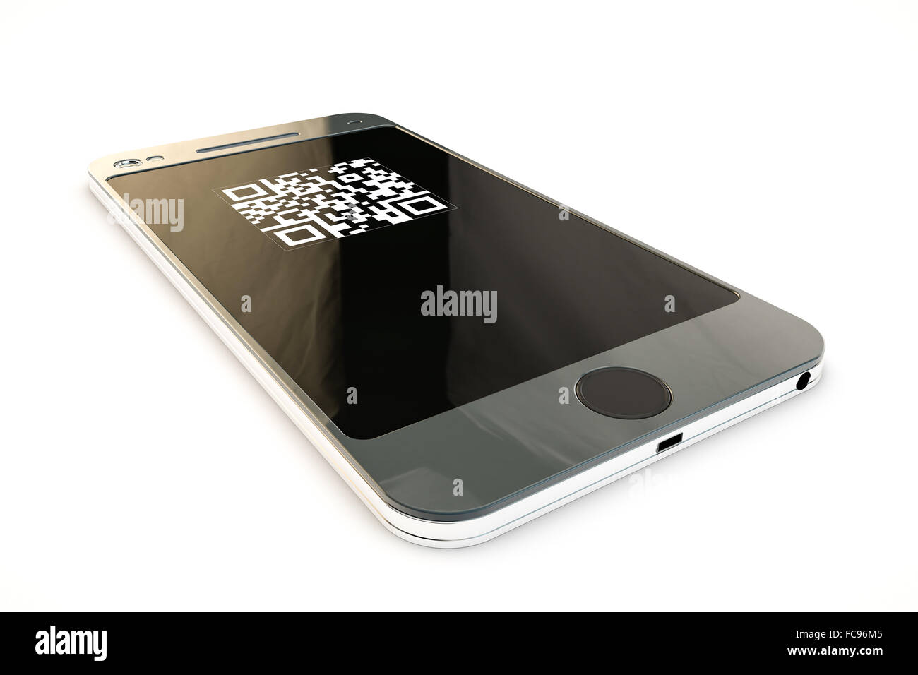 modern smartphone with qr code on screen Stock Photo - Alamy