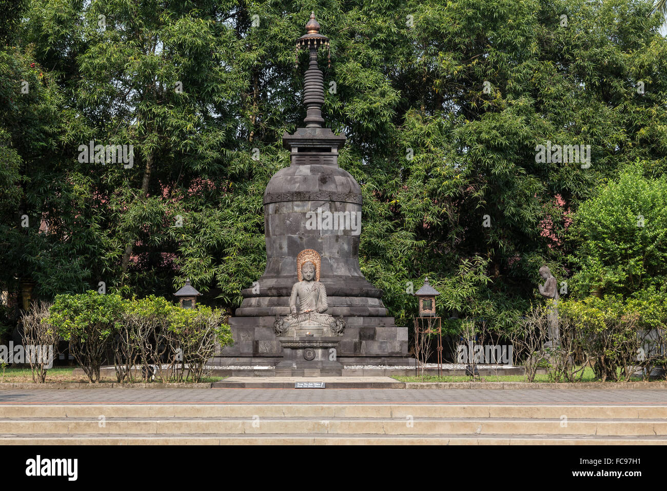Buddhist monastery, in Mendut village, Central Java, Indonesia Stock ...