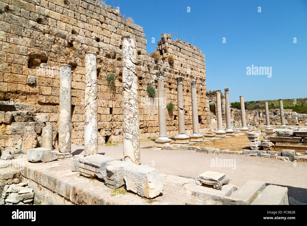 old construction in asia turkey the column and the roman temple Stock ...
