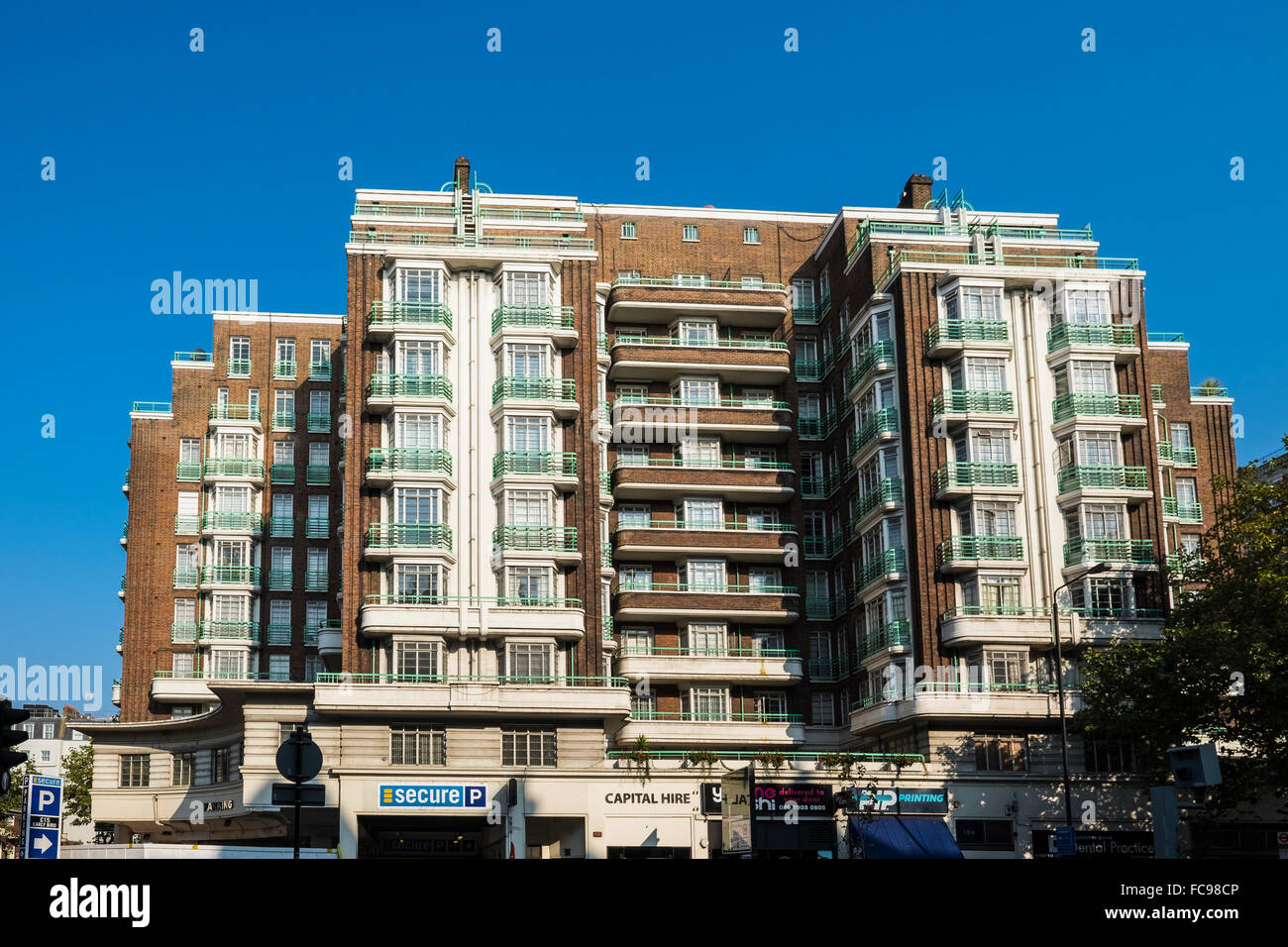 Mansion block, Marylebone road, London, England, U.K Stock Photo - Alamy