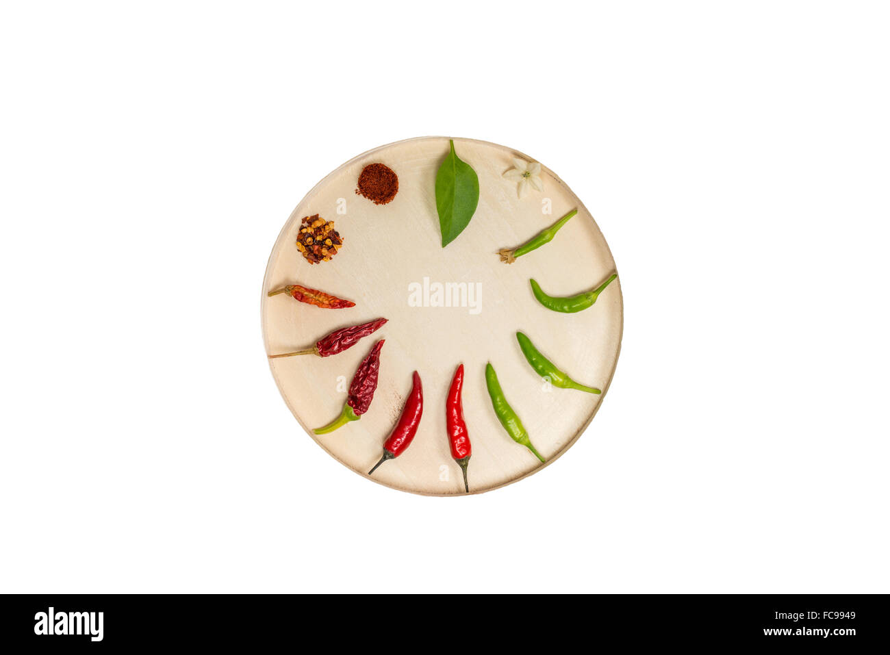 Dry pepper in wooden Cut Out Stock Images & Pictures - Alamy