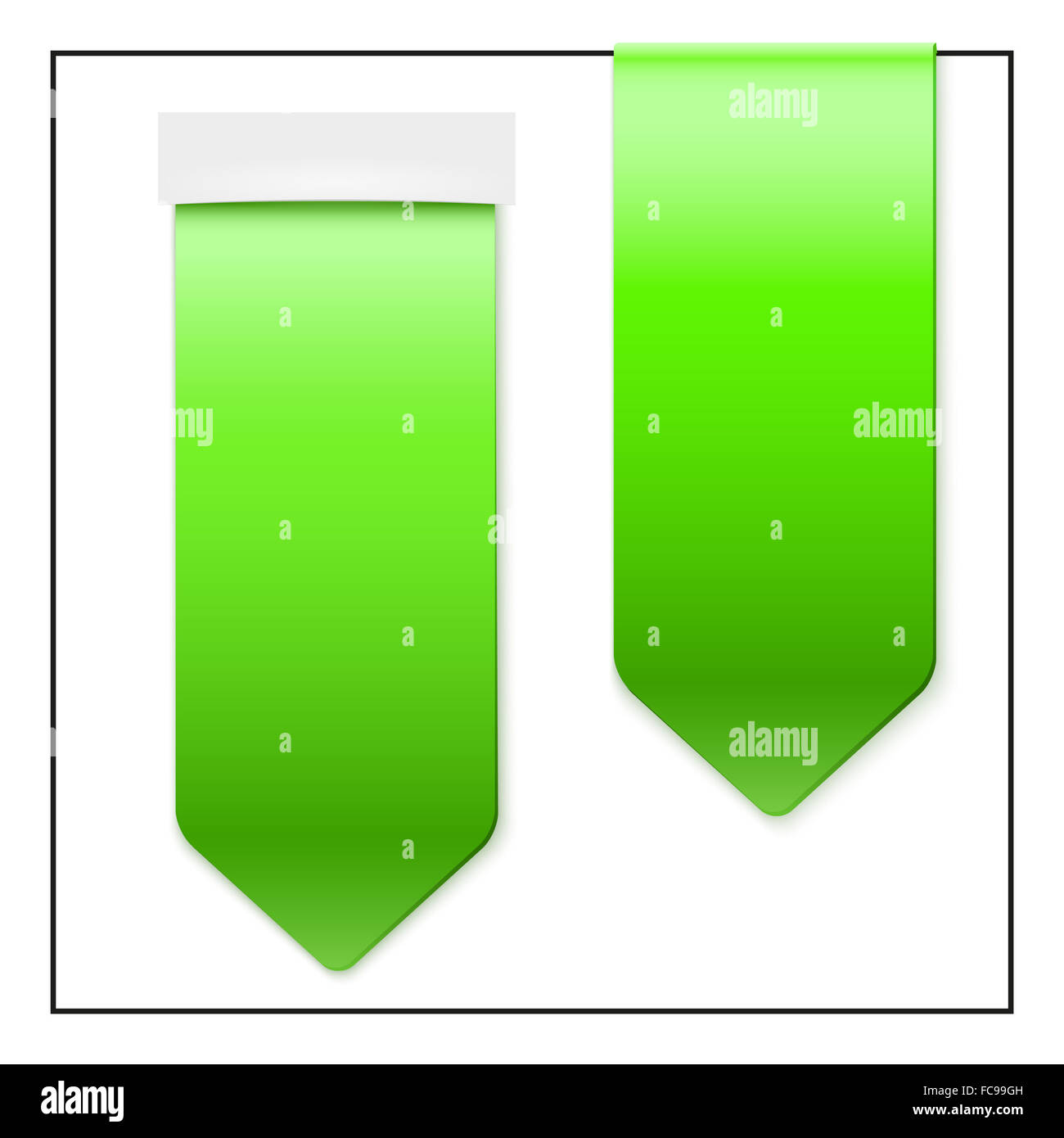 Set of Popular green ribbons sticker on top. Realistic modern style ...