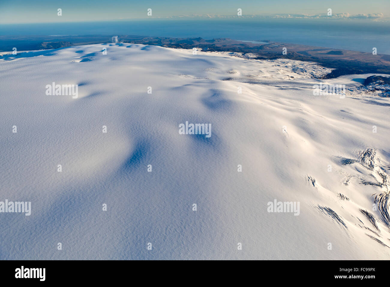 Aerial view of the area by Katla, a subglacial volcano under ...