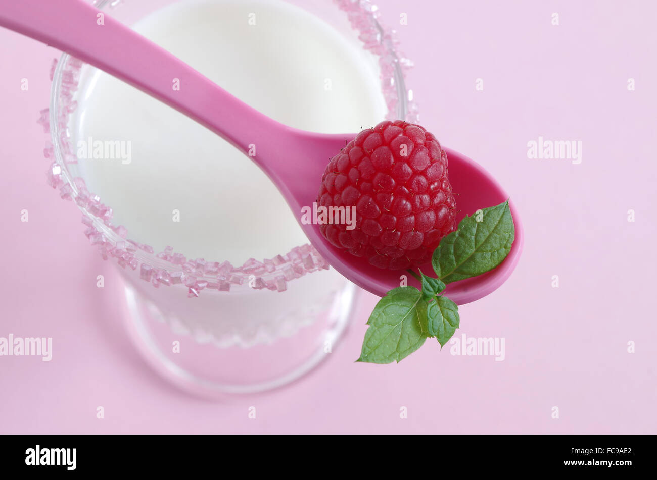 raspberry and milk Stock Photo - Alamy