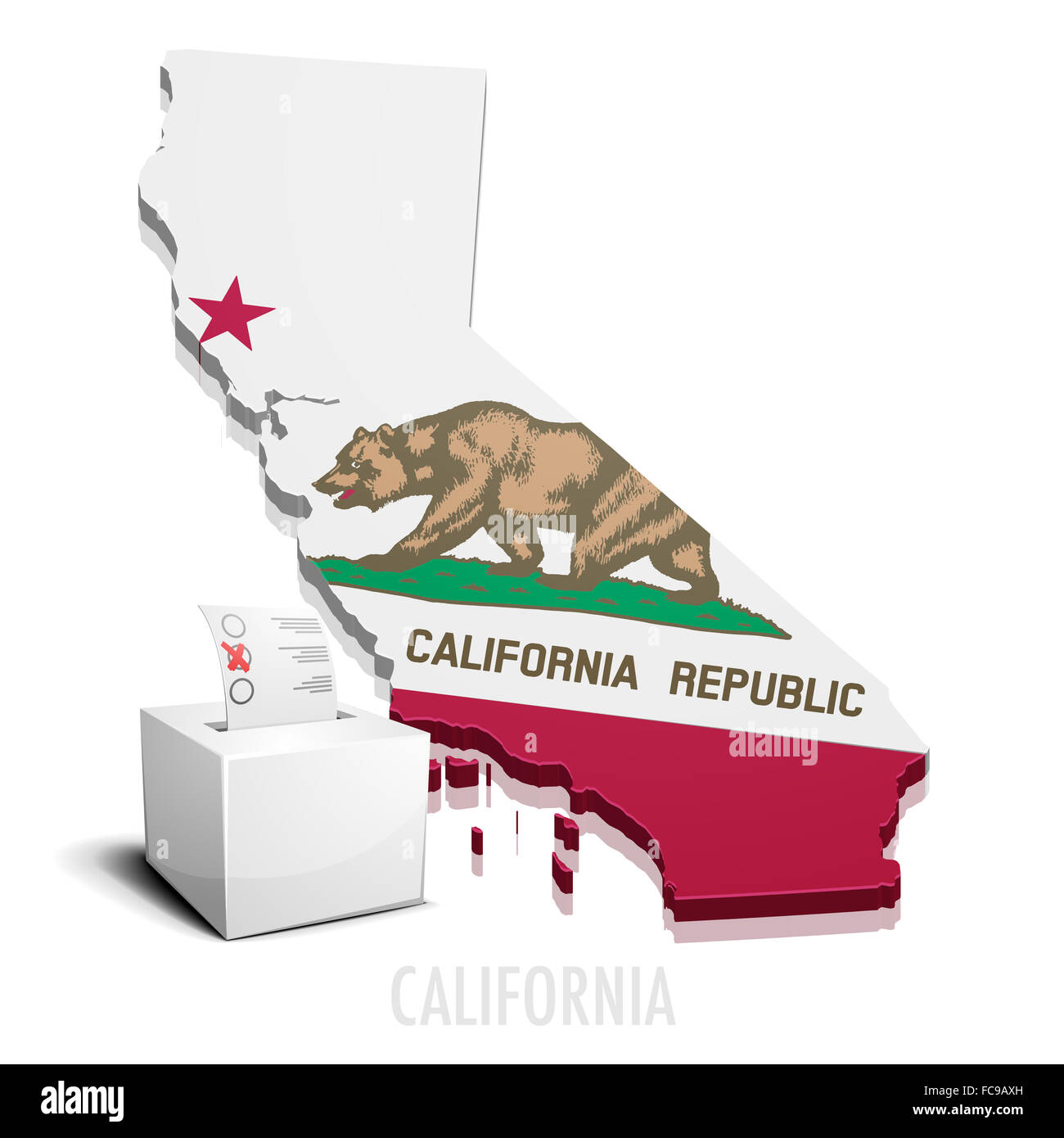 California tourism map hi-res stock photography and images - Alamy