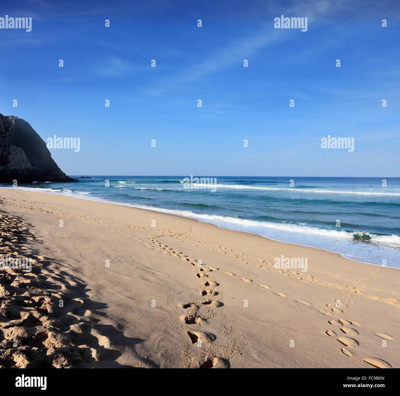 Huge sandy beach Stock Photo - Alamy