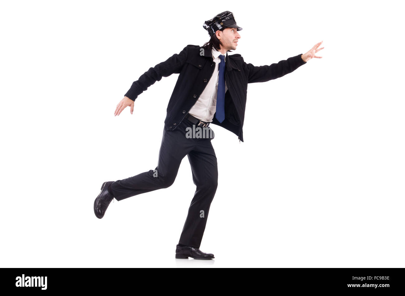 Police officer isolated on white Stock Photo - Alamy