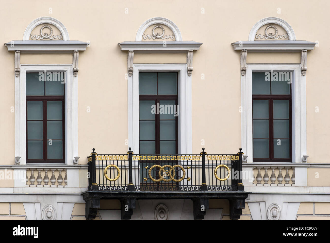 Facade with a balcony Stock Photo - Alamy