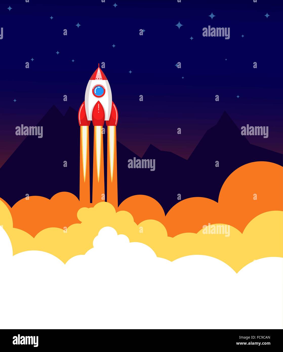 Space rocket launch. Vector illustration Stock Vector Image & Art - Alamy