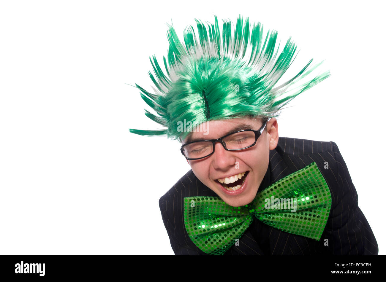 Funny man with mohawk hairstyle Stock Photo - Alamy