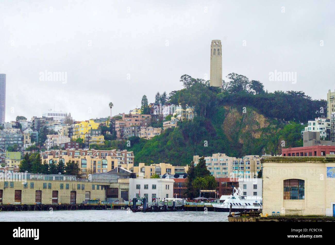 Coit Tower, aka the Lillian Coit Memorial Tower on Telegraph Hill ...