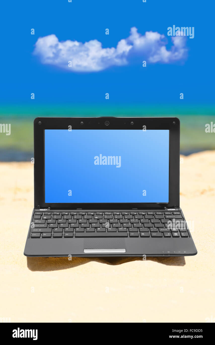 Notebook on beach Stock Photo - Alamy