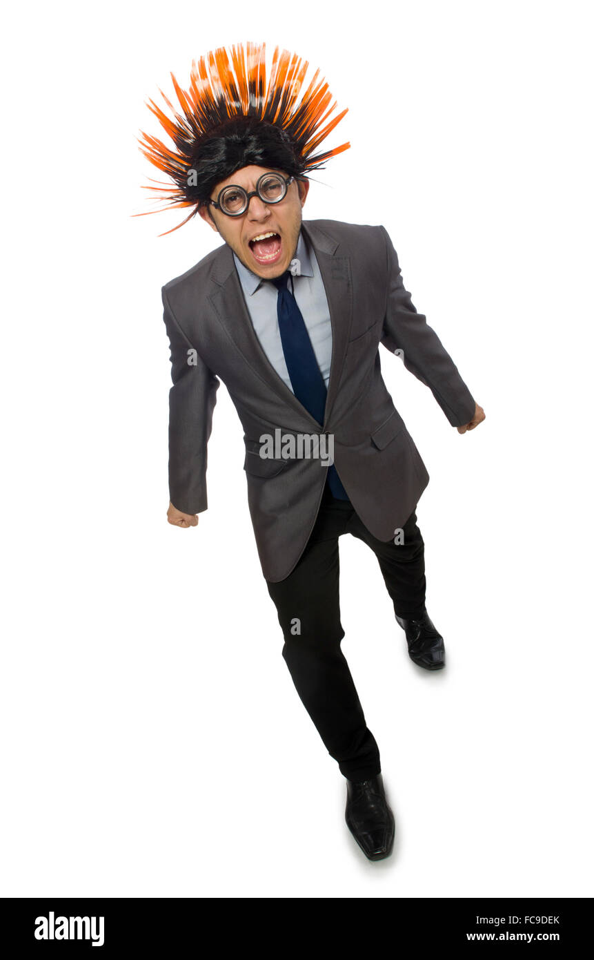 Funny man with mohawk hairstyle Stock Photo - Alamy