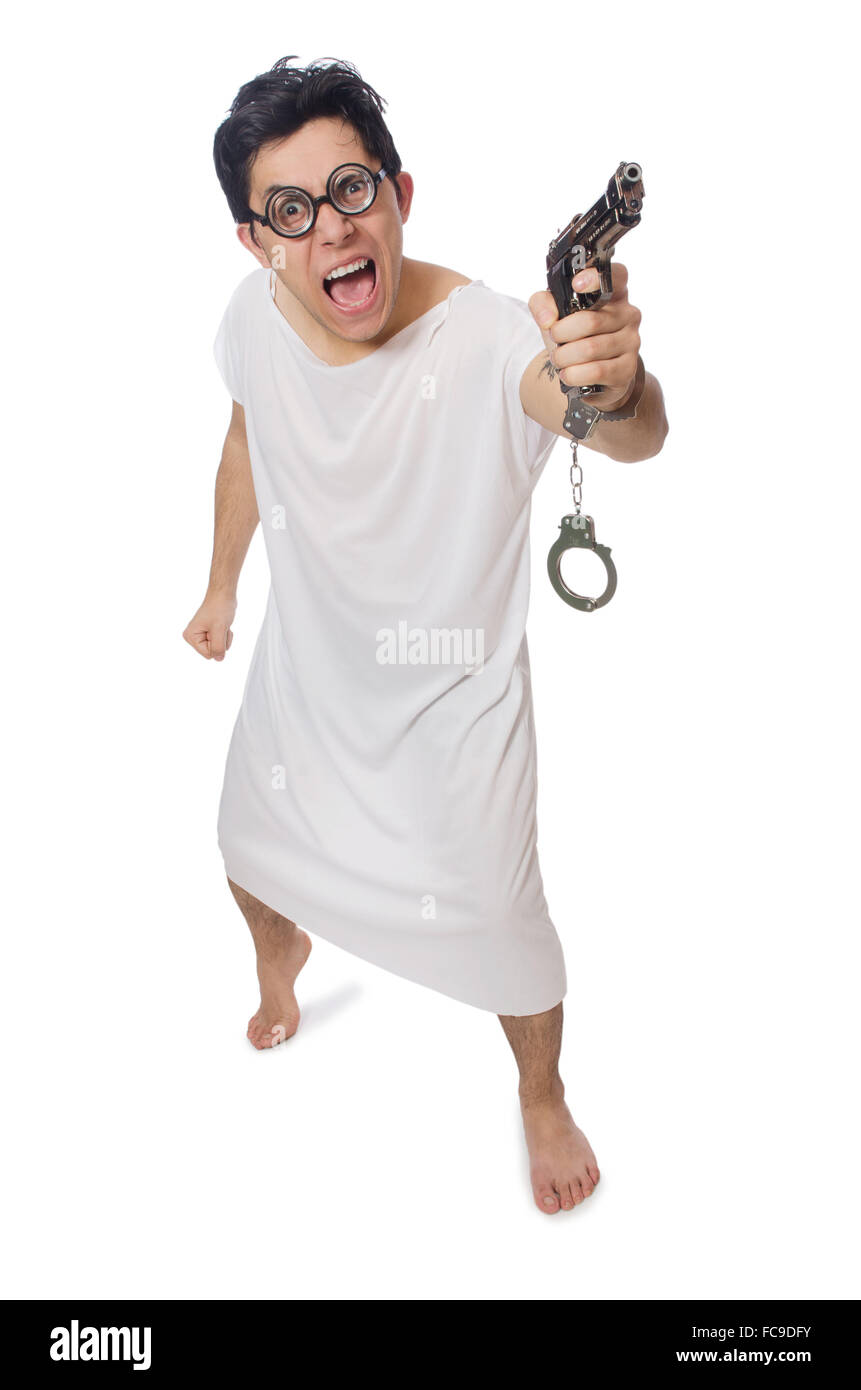 Funny man suffering from mental disorder Stock Photo - Alamy