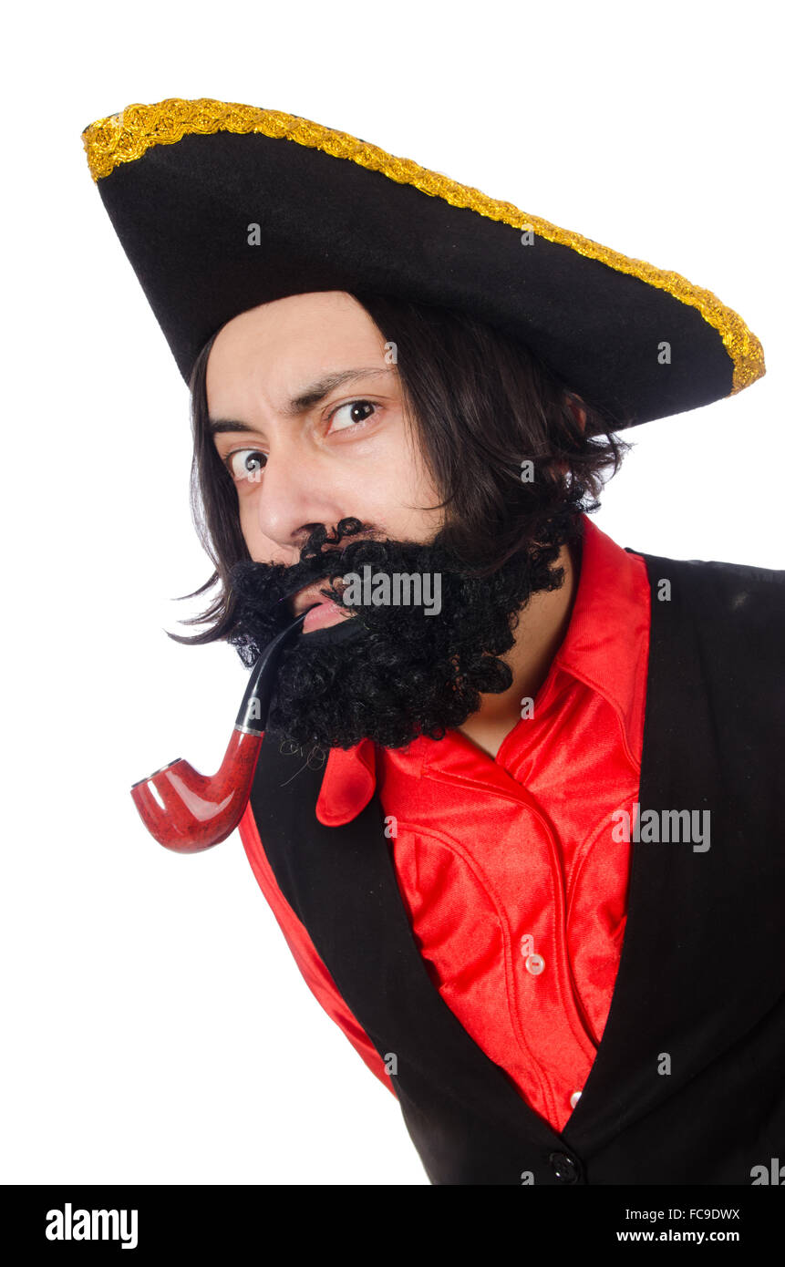 Funny pirate isolated on the white Stock Photo - Alamy