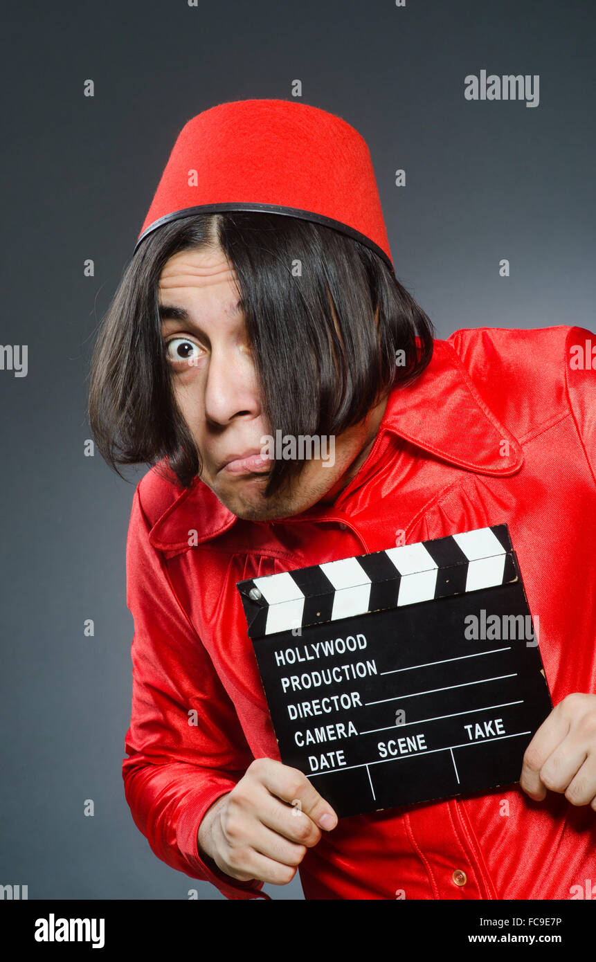 Man wearing red fez hat Stock Photo - Alamy