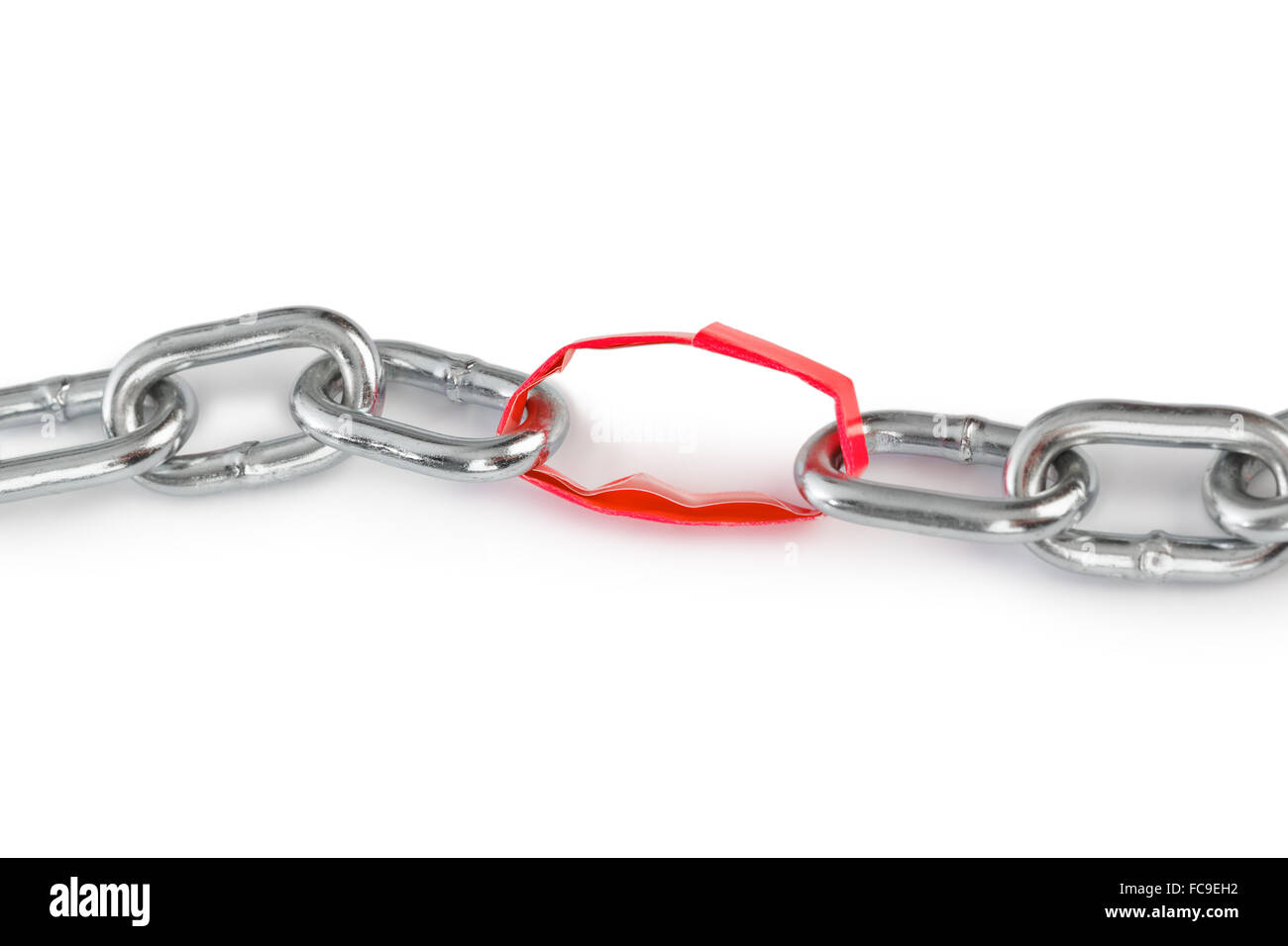 Chain with paper link Stock Photo - Alamy
