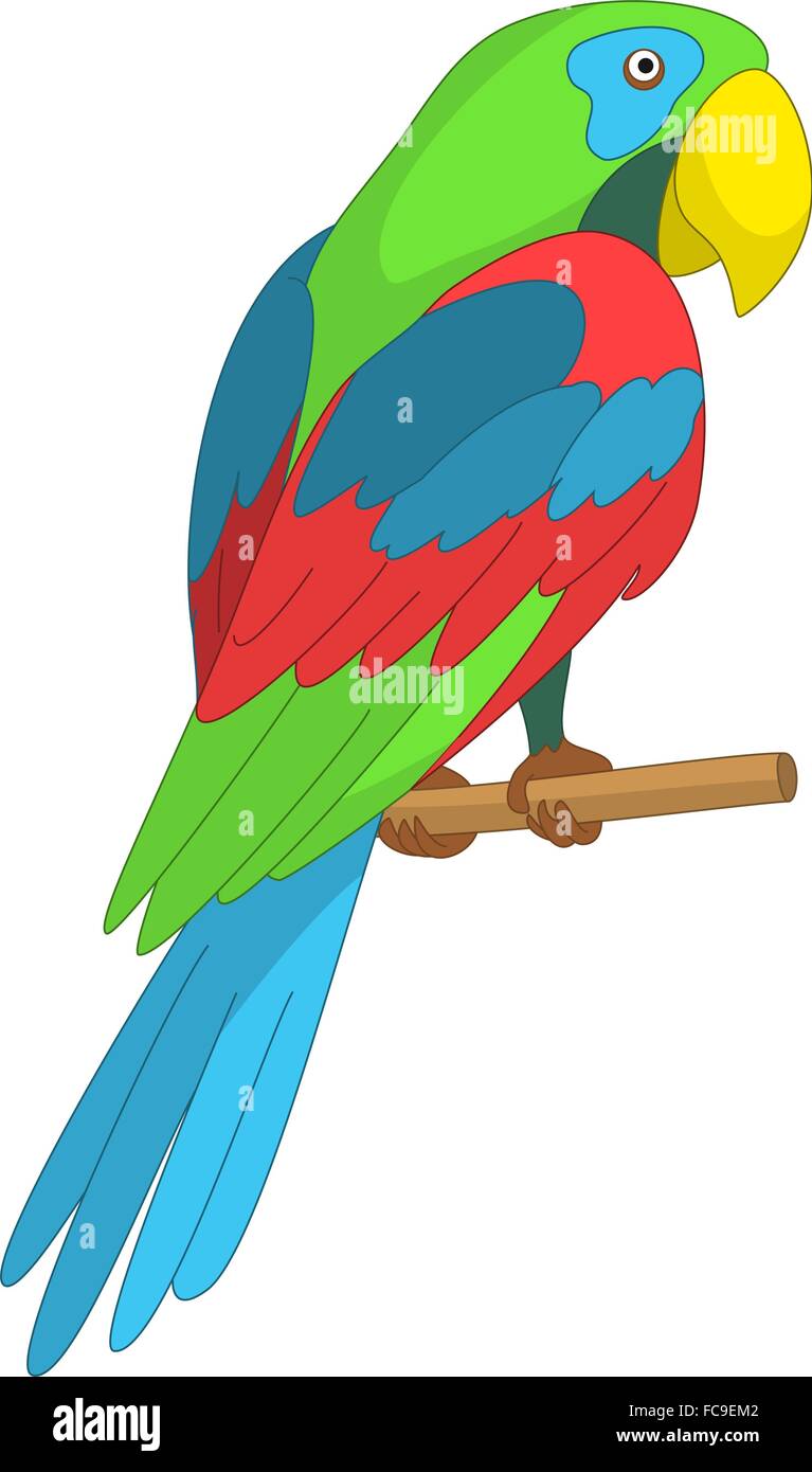 Scarlet macaw parrot blue Stock Vector Images - Alamy