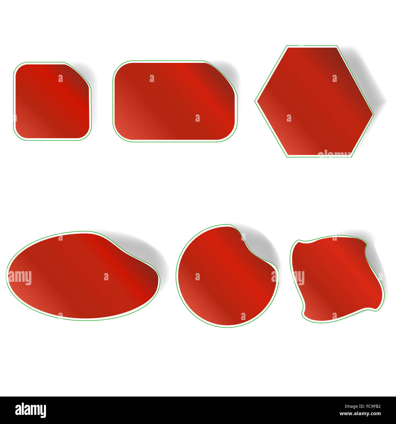 Different Red Stickers Set Stock Photo - Alamy