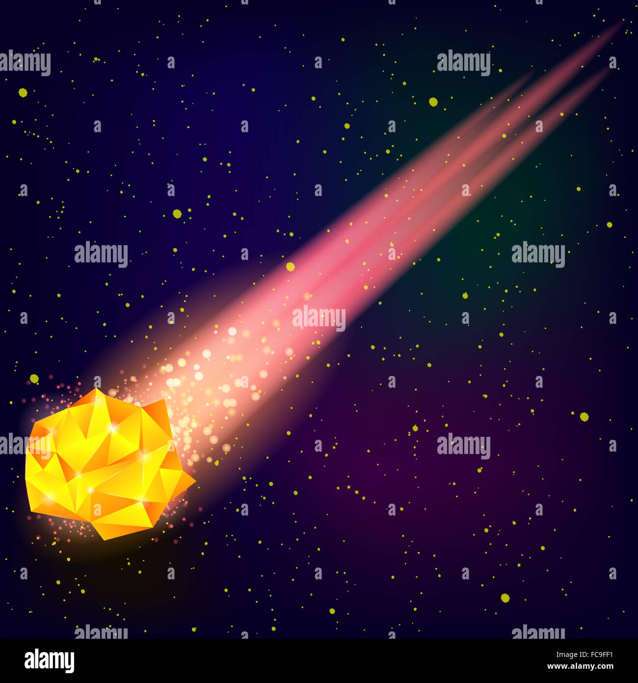 Falling Orange Meteor Stock Photo - Alamy