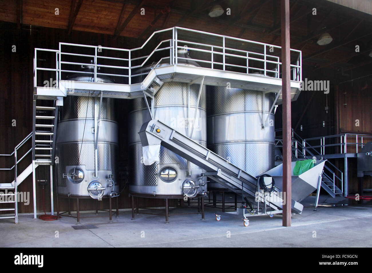 Modern aluminum barrels Stock Photo - Alamy