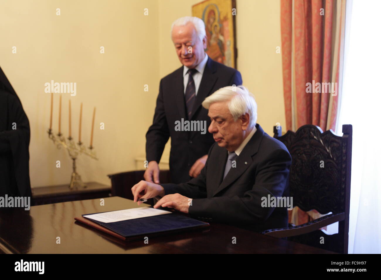 Athens, Greece. 21st Jan, 2016. President of Hellenic Republic Mr ...