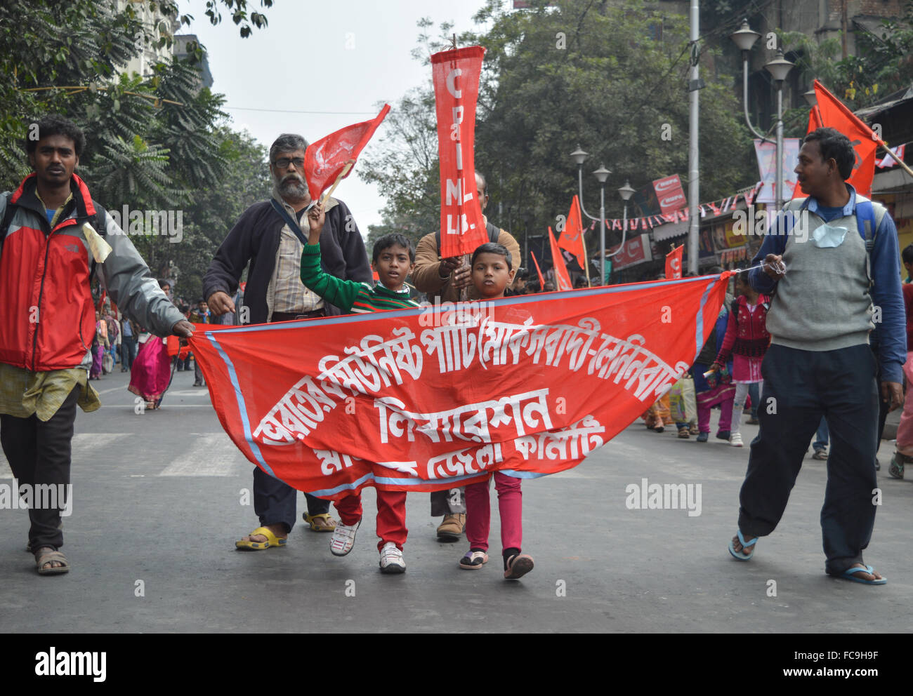 Kolkata, India. 21st Jan, 2016. Members and Supporters of Communist ...