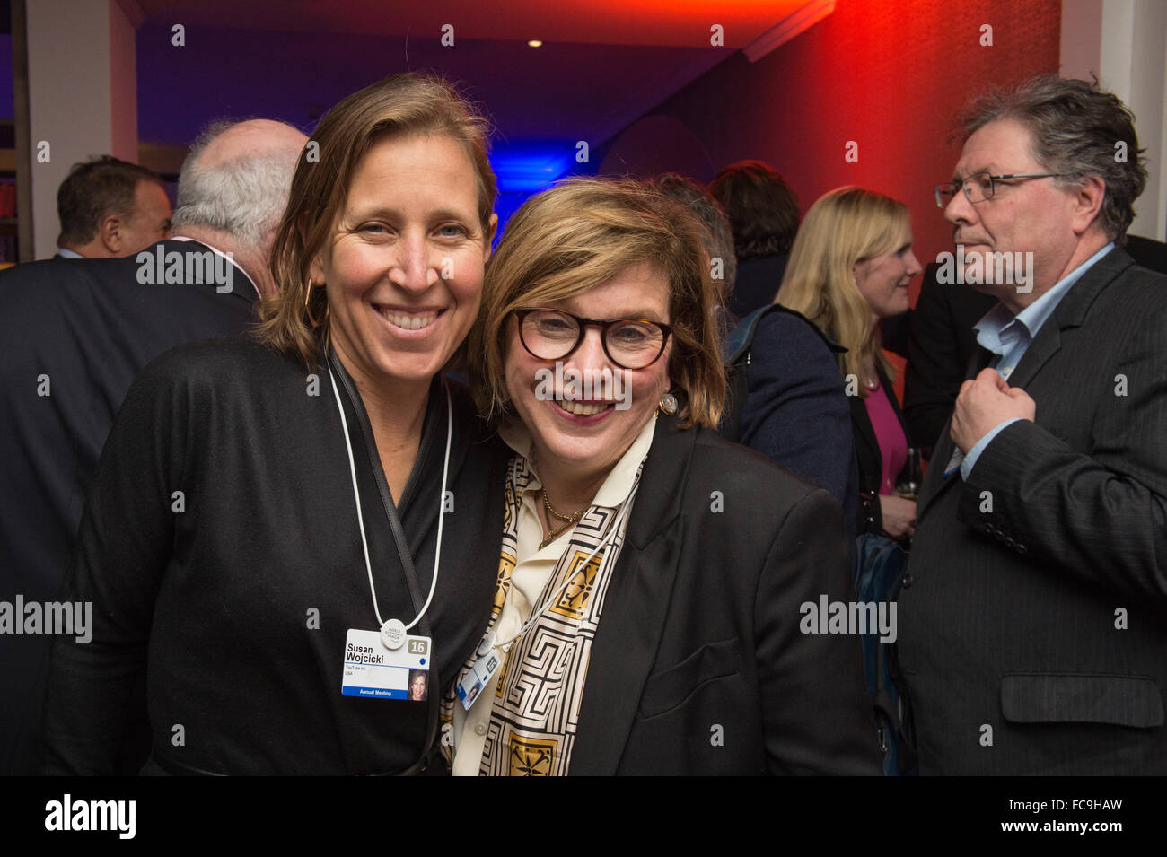 Davos, Switzerland. 20th January, 2016. (l-r) Susan Wojcicki, YouTube ...