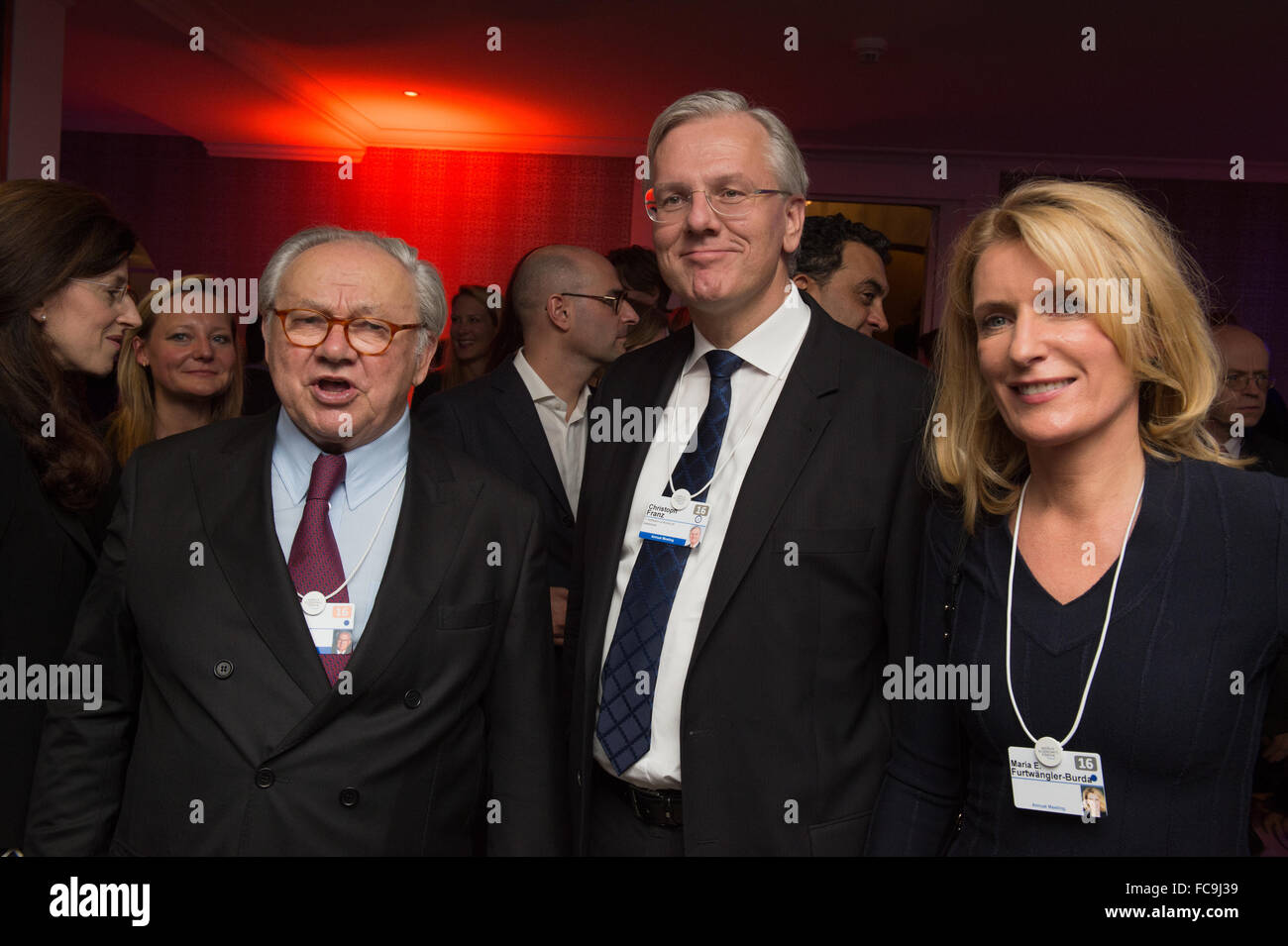 Davos, Switzerland. 20th January, 2016. (l-r) Hubert Burda (Burda ...