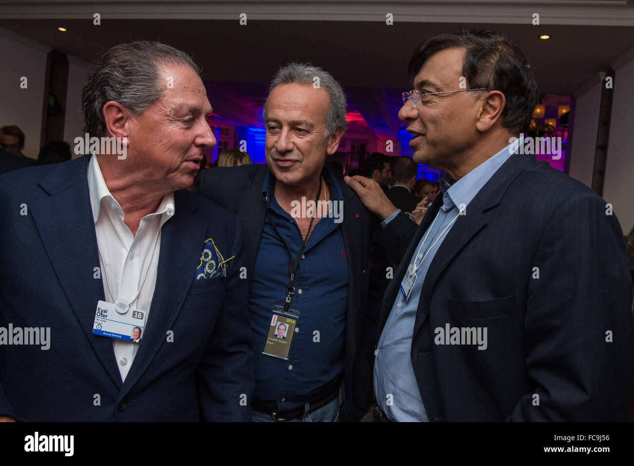 Davos, Switzerland. 20th January, 2016. (l-r) Eyal Ofer (Zodiac Group ...