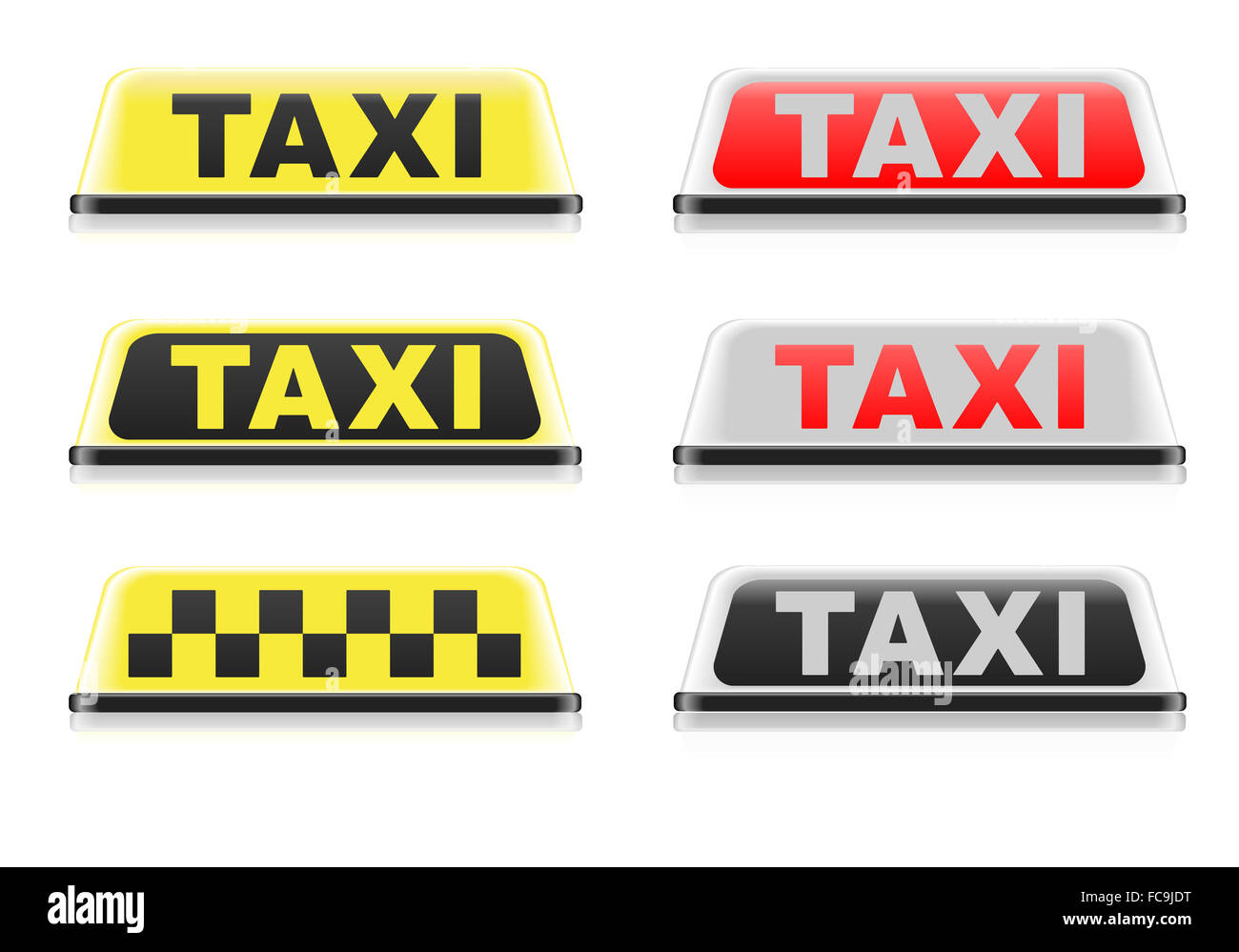 Various Taxi Signs Stock Photo - Alamy