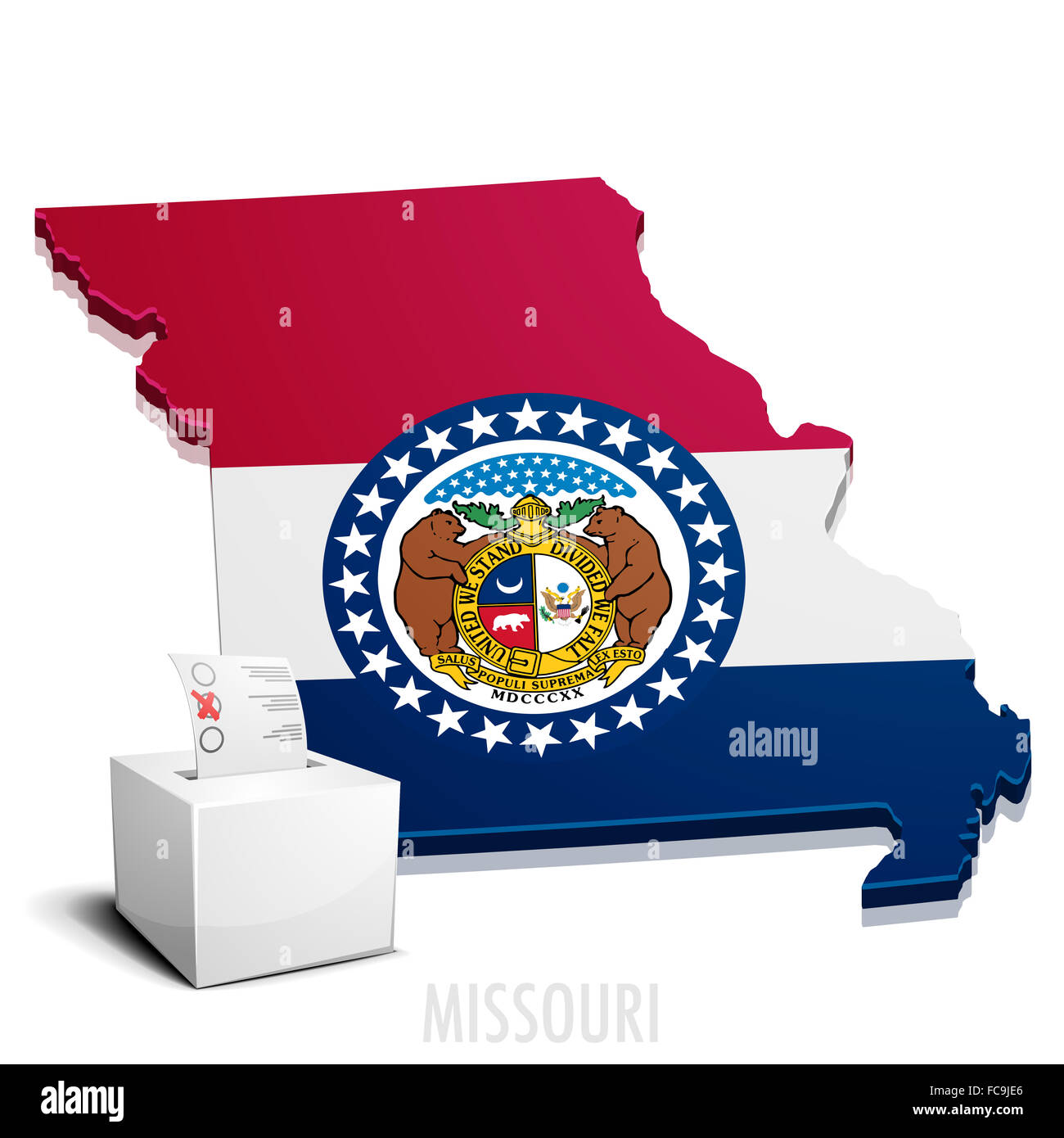 Ballotbox Map Missouri Stock Photo - Alamy