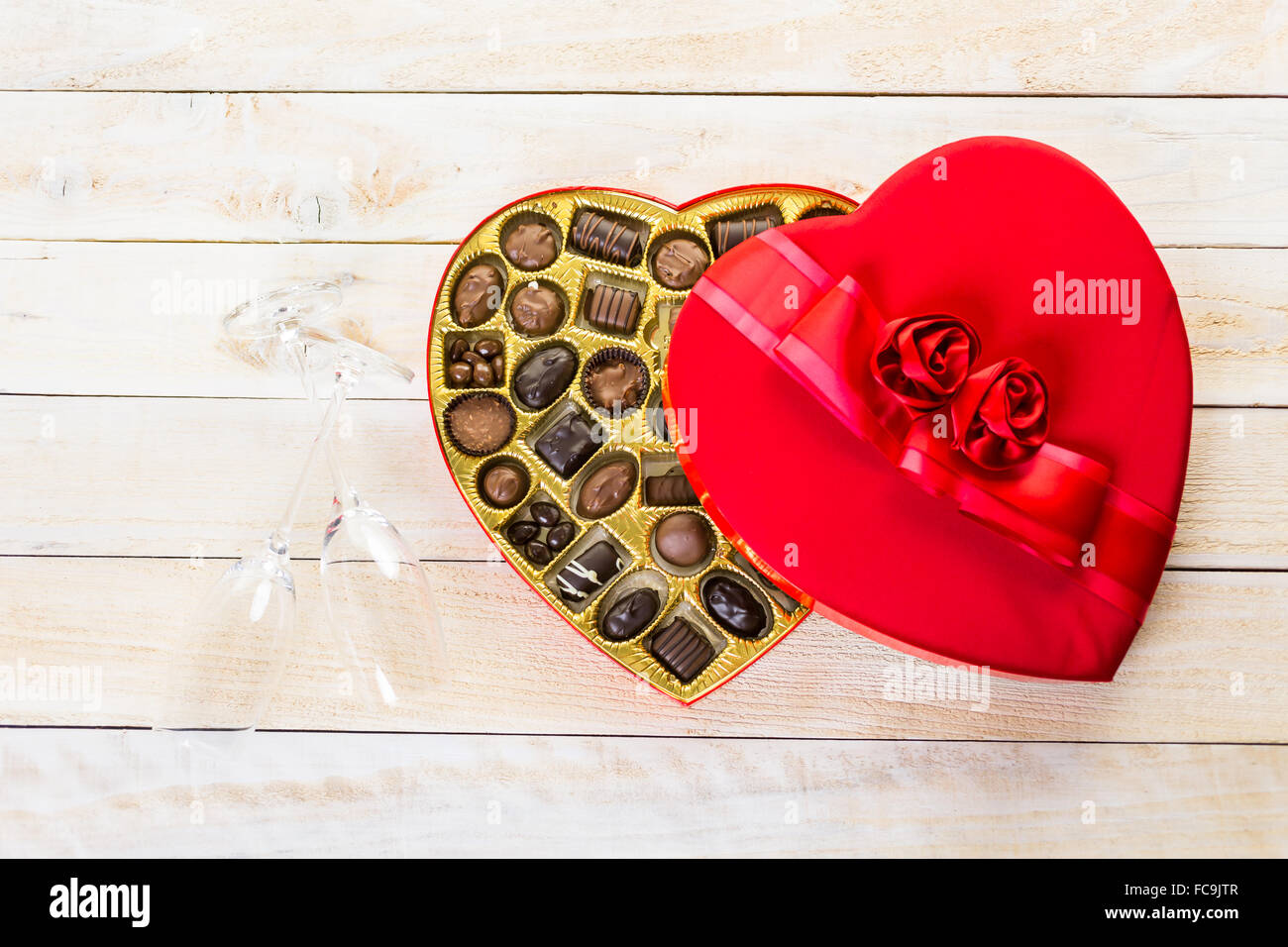 Heart chaped boxes with gourmet chocolate for Valentines Day Stock ...