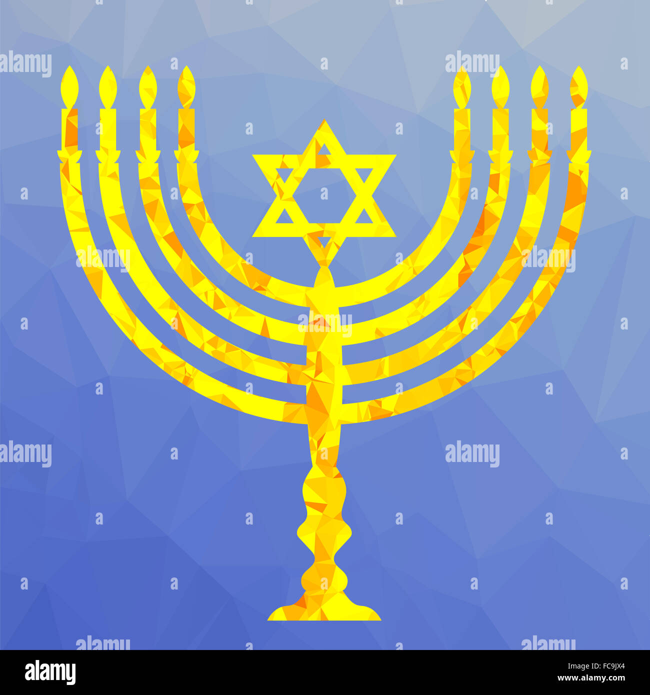 Yellow Mosaic Menorah Stock Photo - Alamy