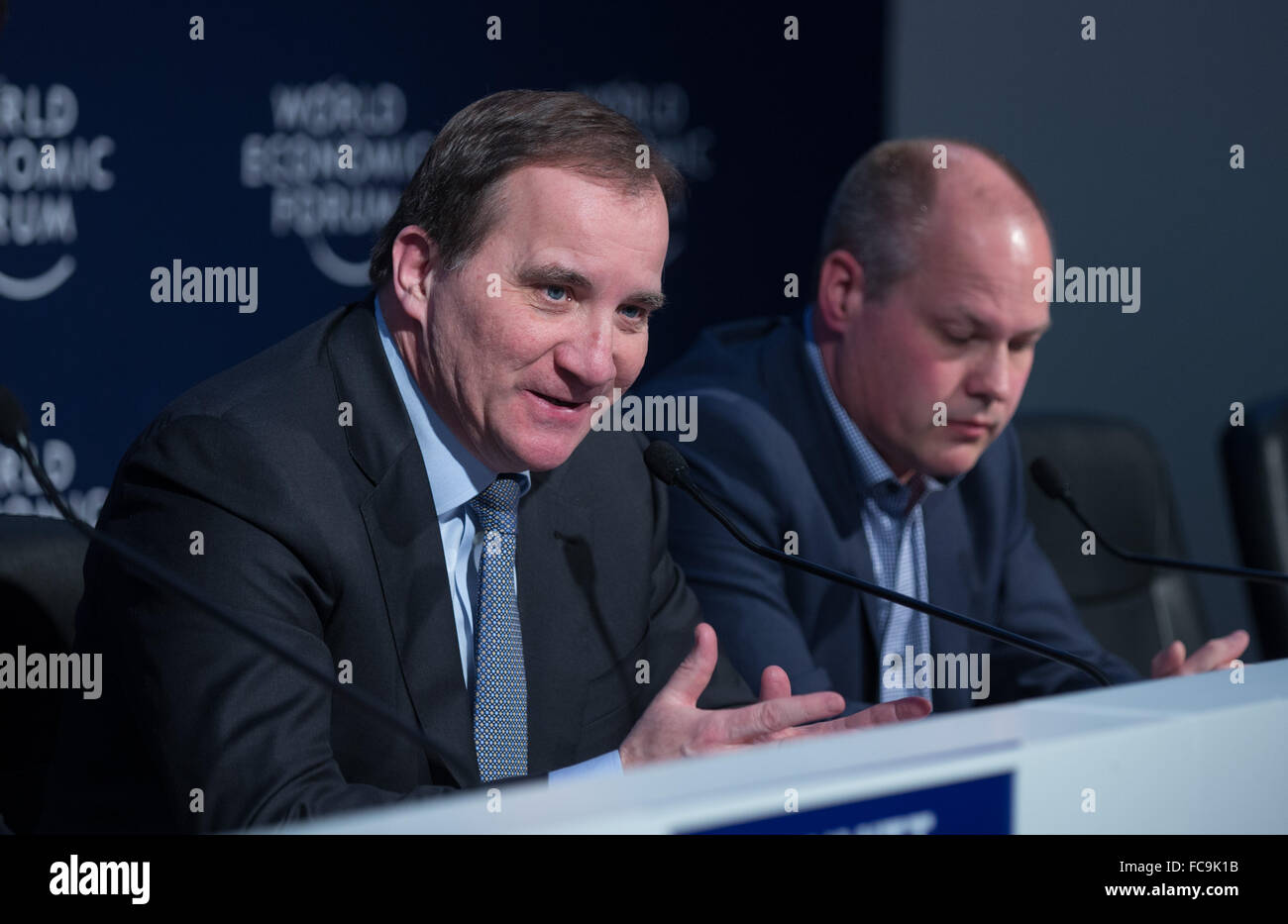 Davos, Switzerland. 21st Jan, 2016. Sweden's Prime Minister Stefan ...