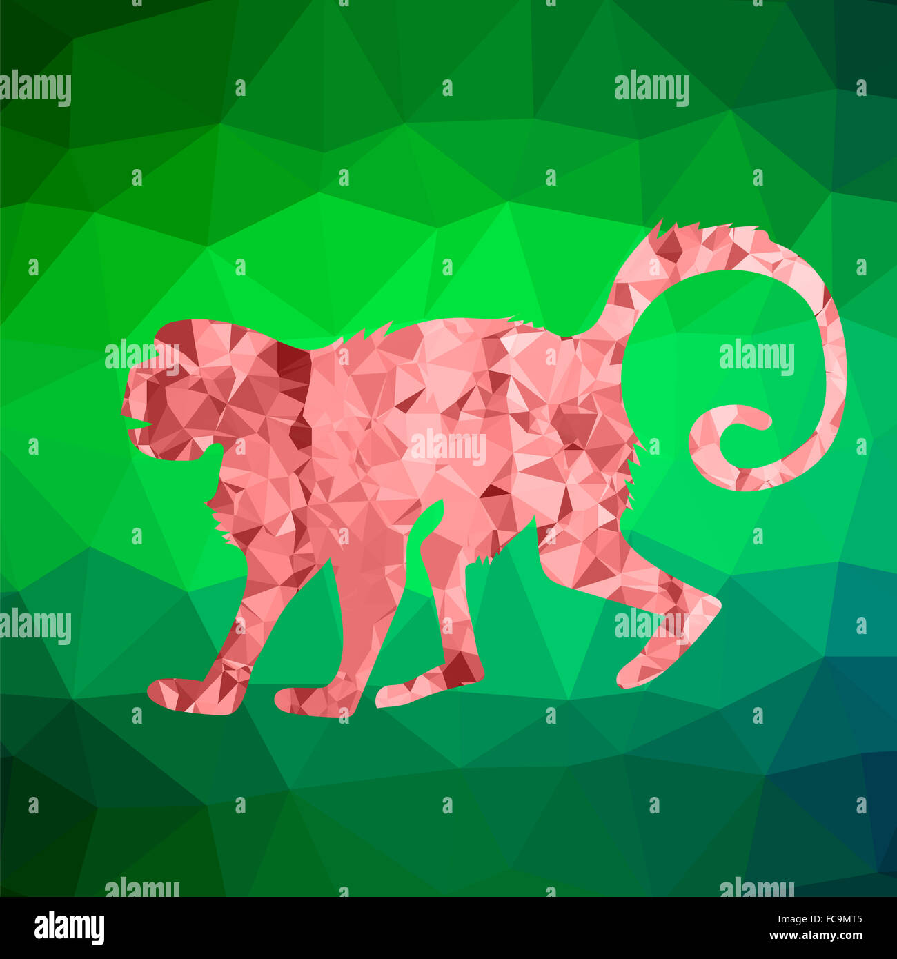 Red Mosaic Monkey Stock Photo - Alamy