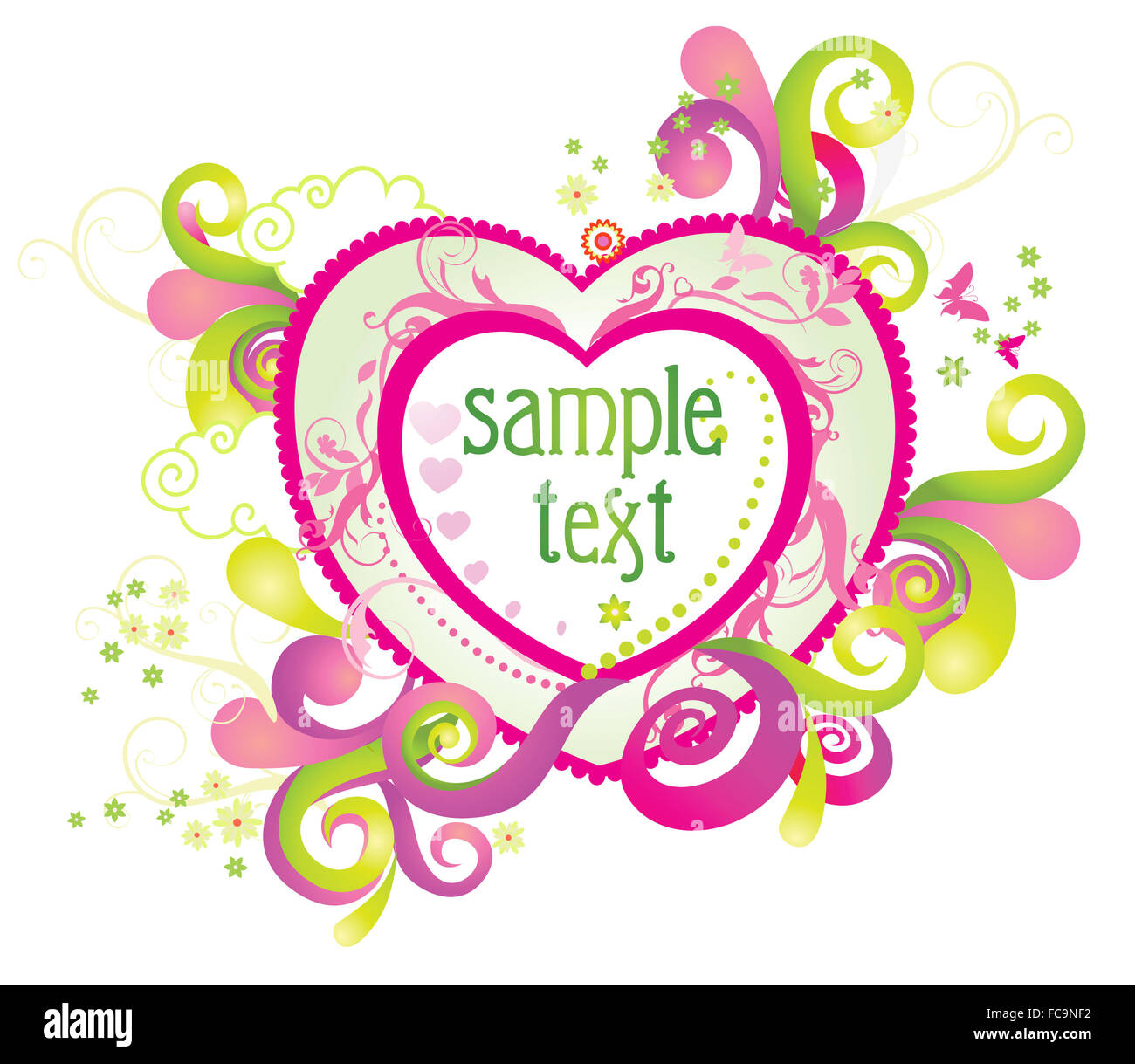 Flower heart frame clipart hi-res stock photography and images - Alamy