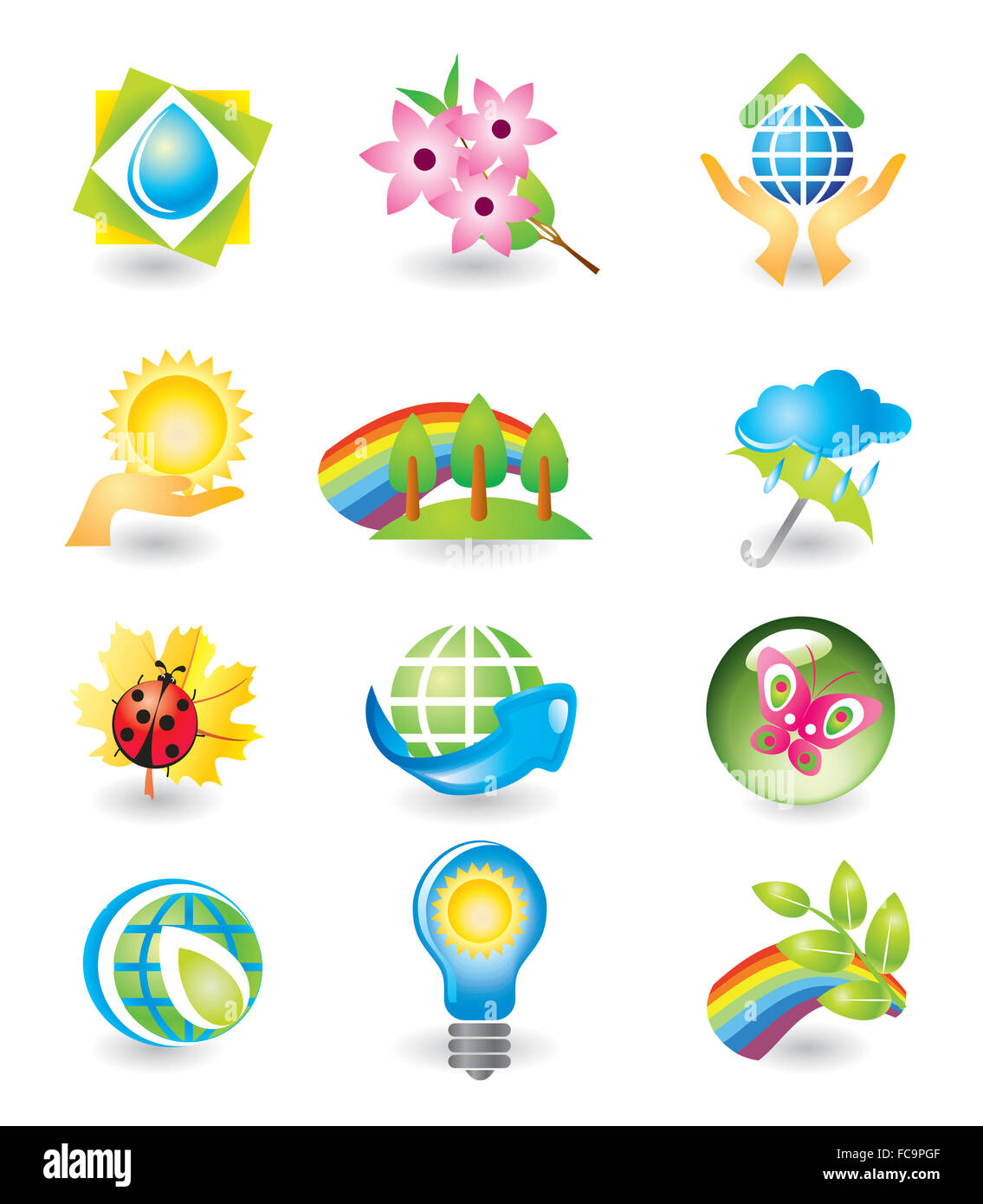 Eco collection design elements Cut Out Stock Images & Pictures - Alamy