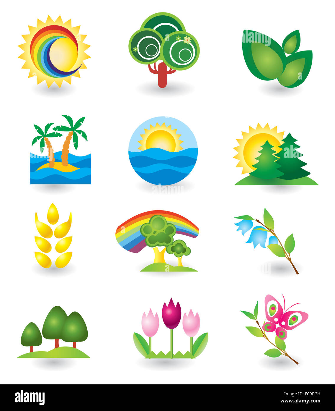 Set of design elements. Nature Stock Photo - Alamy