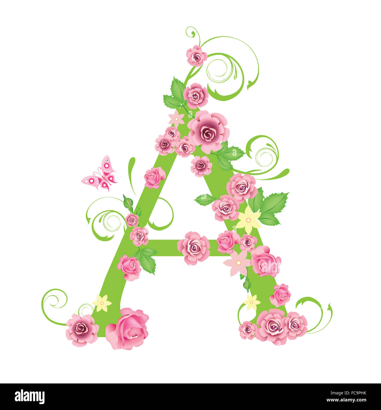 Letter with roses Stock Photo - Alamy