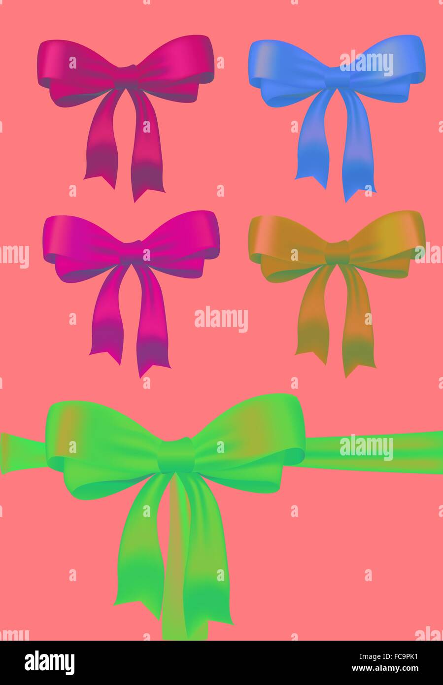 Set red bows vector hi-res stock photography and images - Alamy