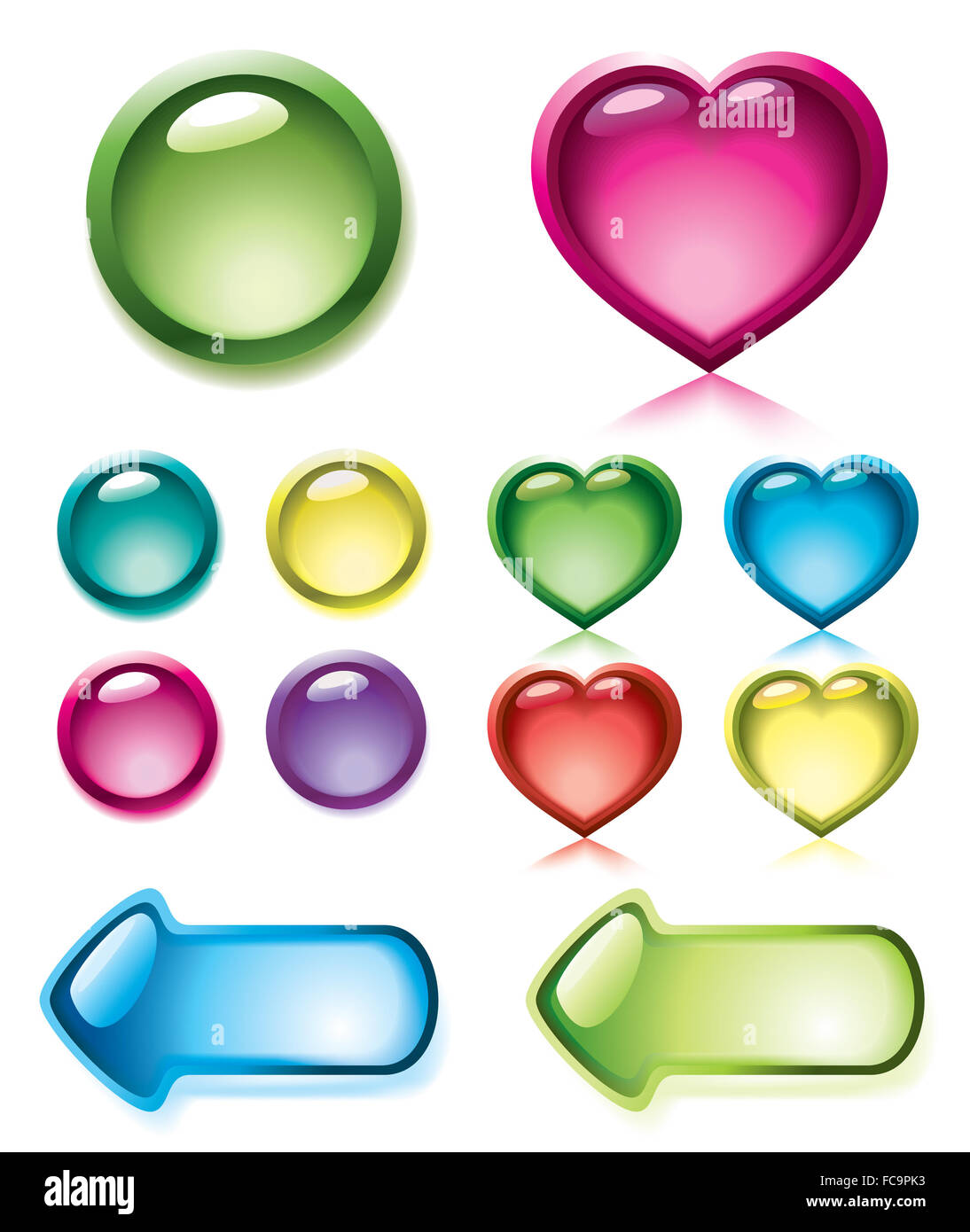 Set of glossy buttons Stock Photo - Alamy