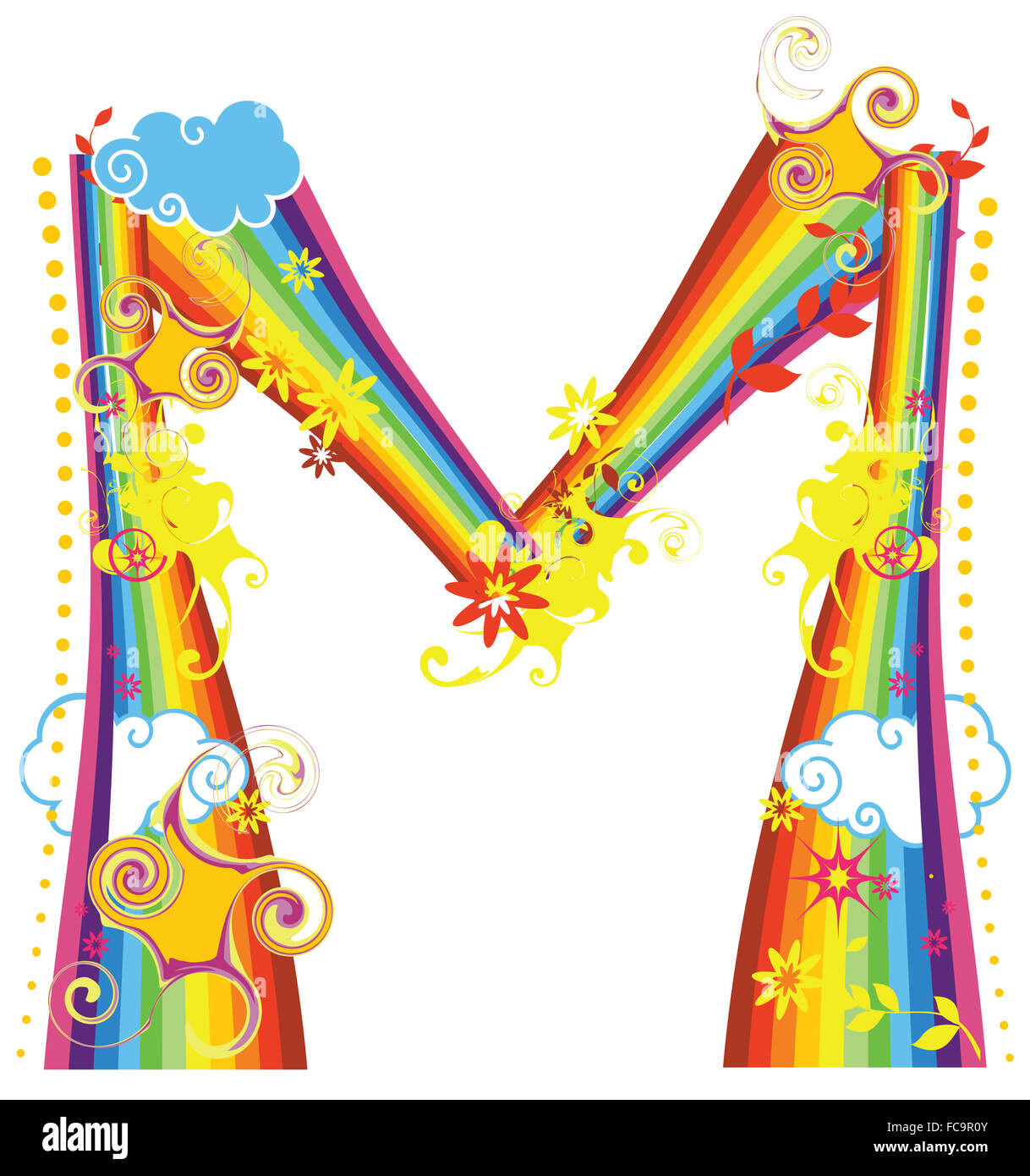 The Letter M In Rainbow