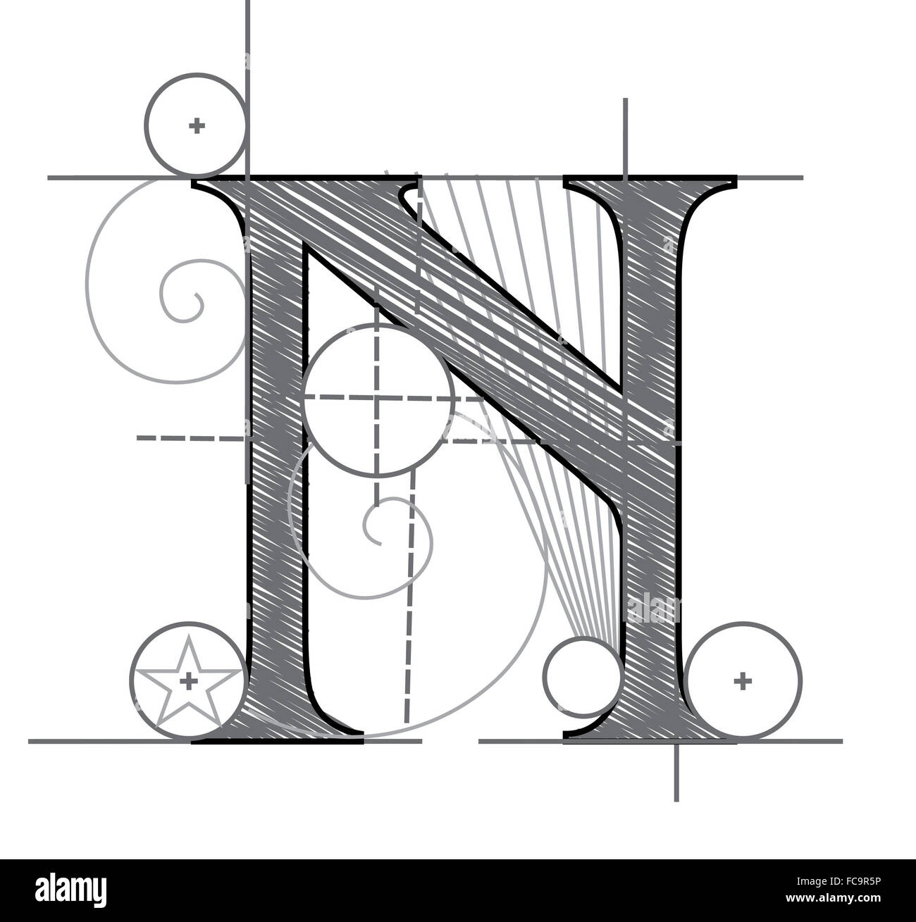 Letter n drawing Cut Out Stock Images & Pictures - Alamy