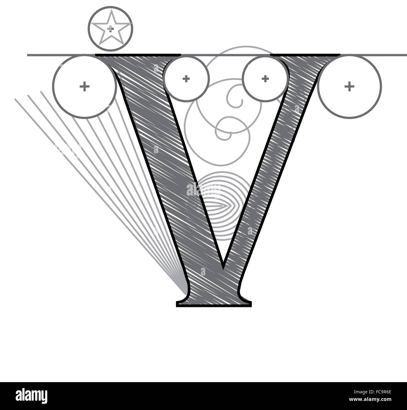 Letter v drawing Cut Out Stock Images & Pictures - Alamy