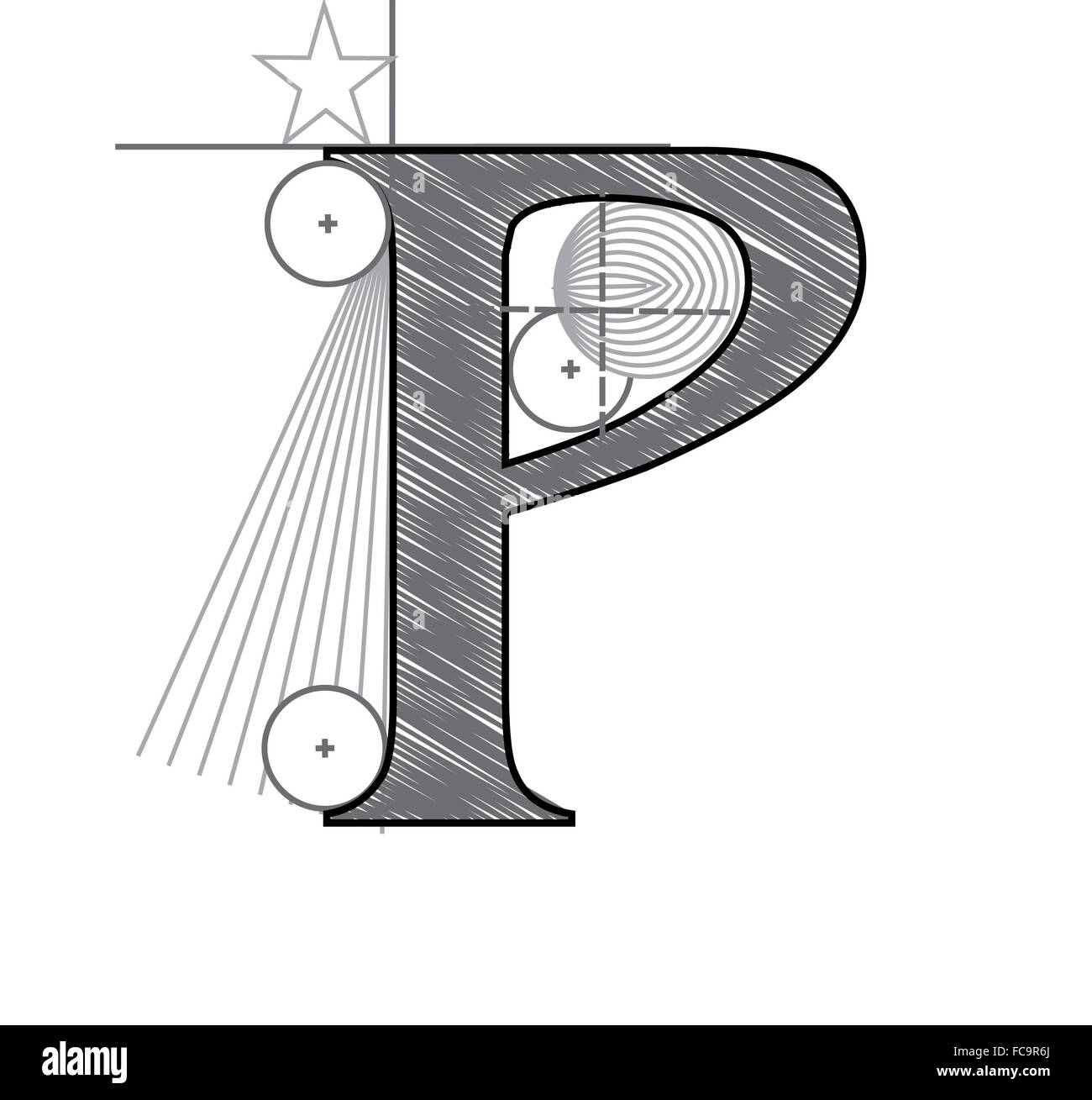 Letter p drawing Cut Out Stock Images & Pictures - Alamy